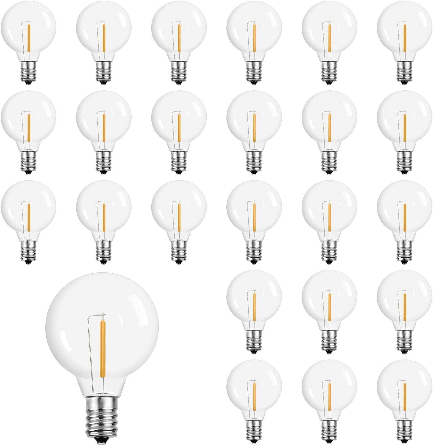 Sunlite G11 Globe Incandescent Light Bulbs, 10 Watts, 65 Lumens ...