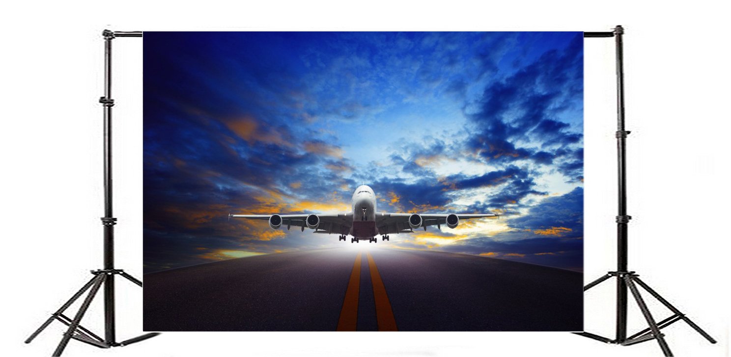 Buy Yeele 10x8ft Airliner Taking Off Photo Backdrops Vinyl Runway ...