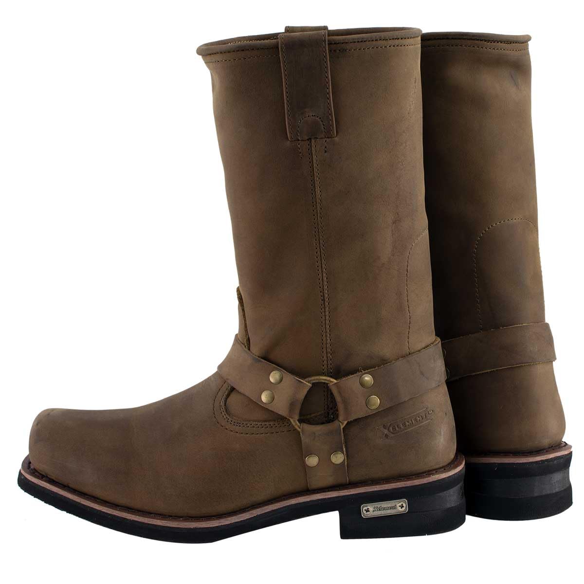 Xelement 1556 Men's 'Crazy Horse' Brown Leather Harness Motorcycle ...