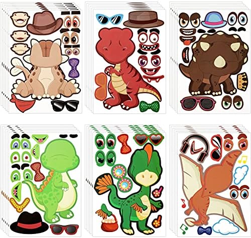 Amazon.com: 27 Sheet Dinosaur Stickers, Make Your Own Dinosaur Stickers ...