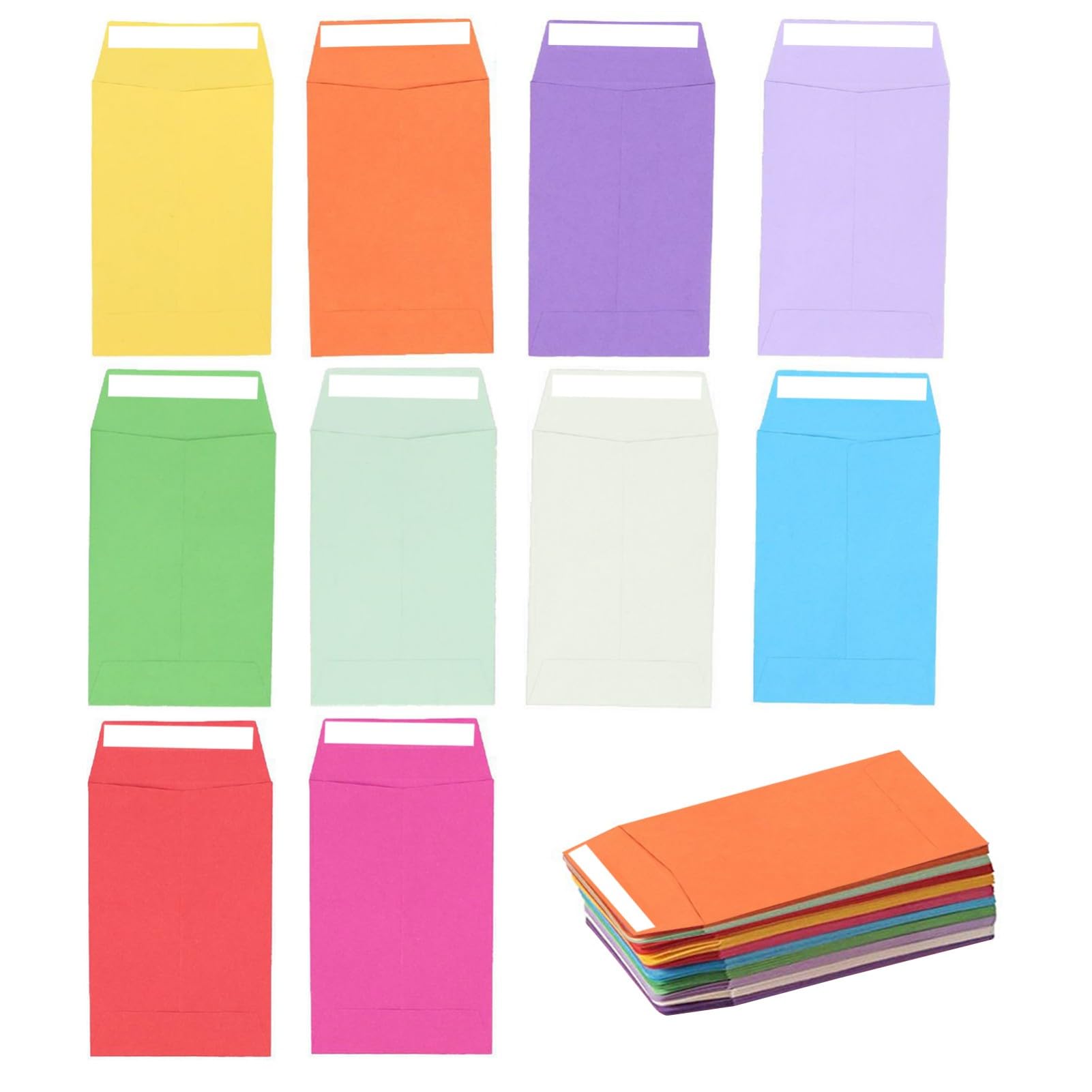 Small Coloured Envelopes, 100pcs Mini Money Coin Envelopes for Cash ...