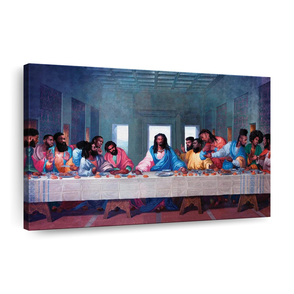 Amazon.com: Elephant Stock Black Last Supper I Wall Art - 1 Piece Black ...