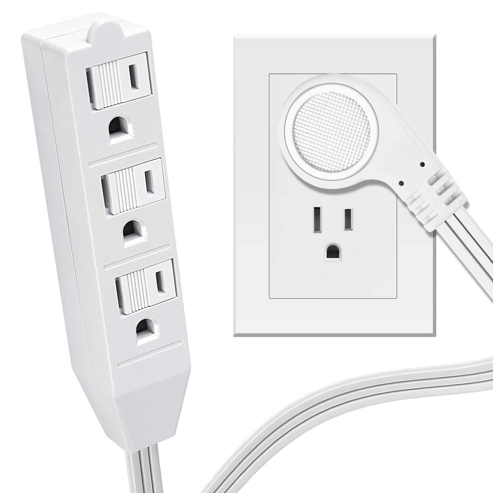 Amazon.com: FiiMan 3 Outlet Power Strip Short Extension Cord Low ...