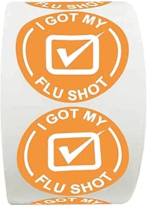 Amazon.com: I Got My Flu Shot Stickers 1 Inch Round Self-Adhesive ...