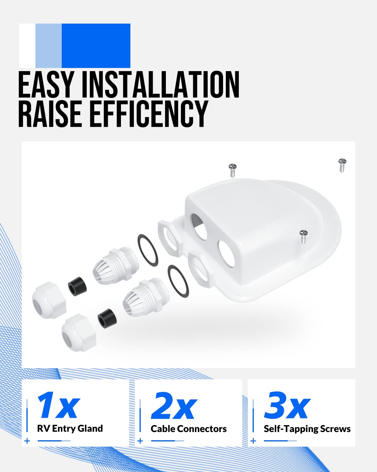 Snapklik.com : ABS Double Solar-Cable-Entry-Gland-Housing, Weatherproof ...