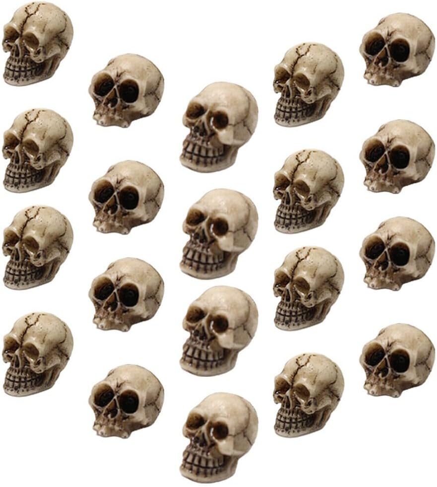 Amazon.com: 20pcs Mini Resin Skull Heads Realistic Skull Head Models ...
