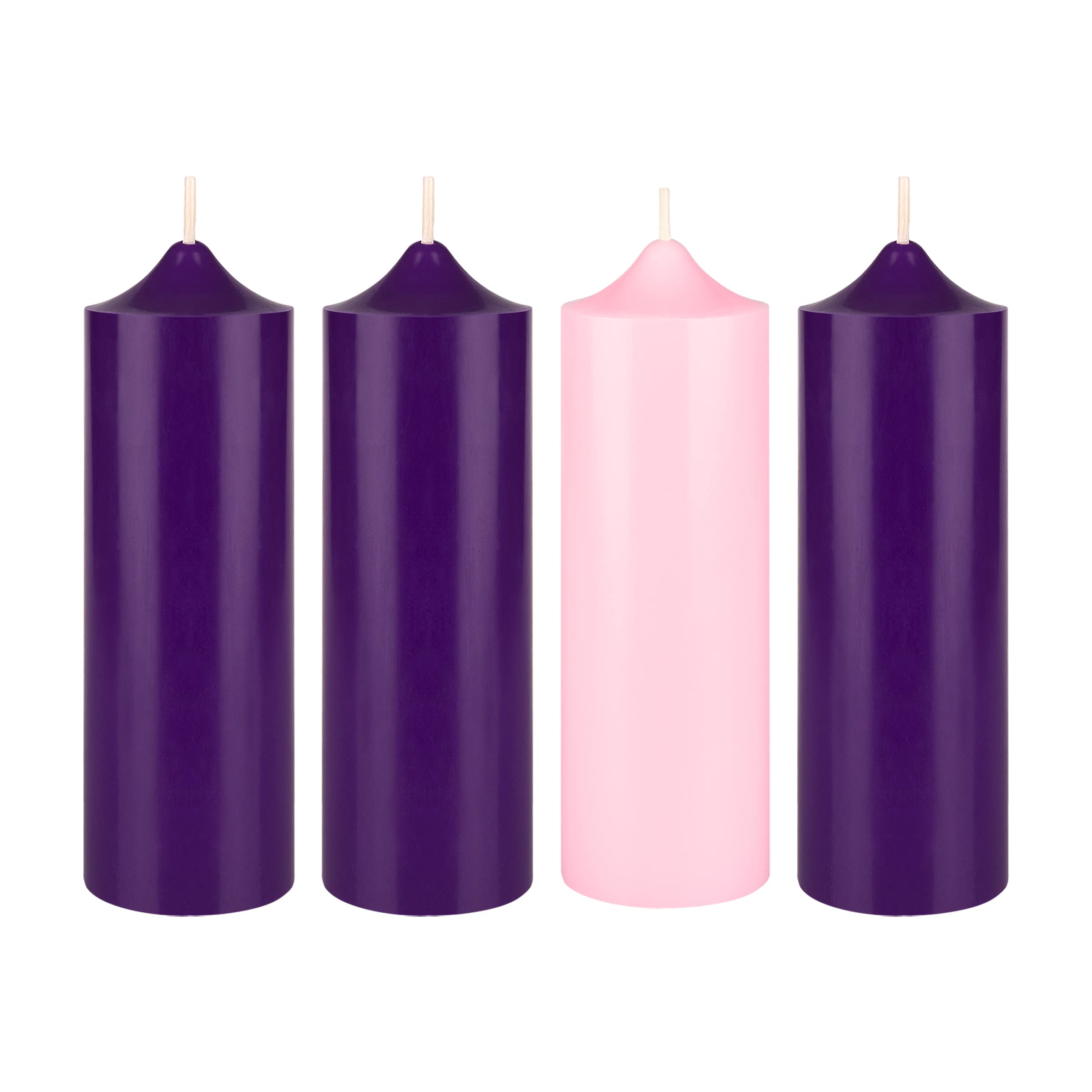 Amazon.com: Mega Candles 4 pcs Unscented Christmas Advent Candles Set ...