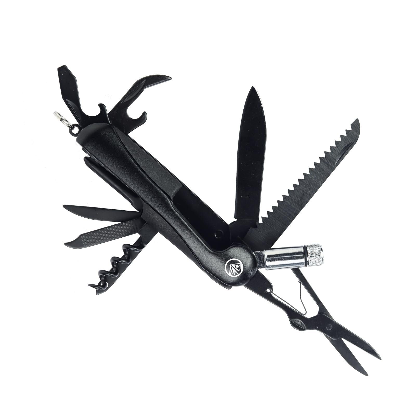 Navaja multifuncional de 11 acc. negra, de acero inoxidable, Hiking ...