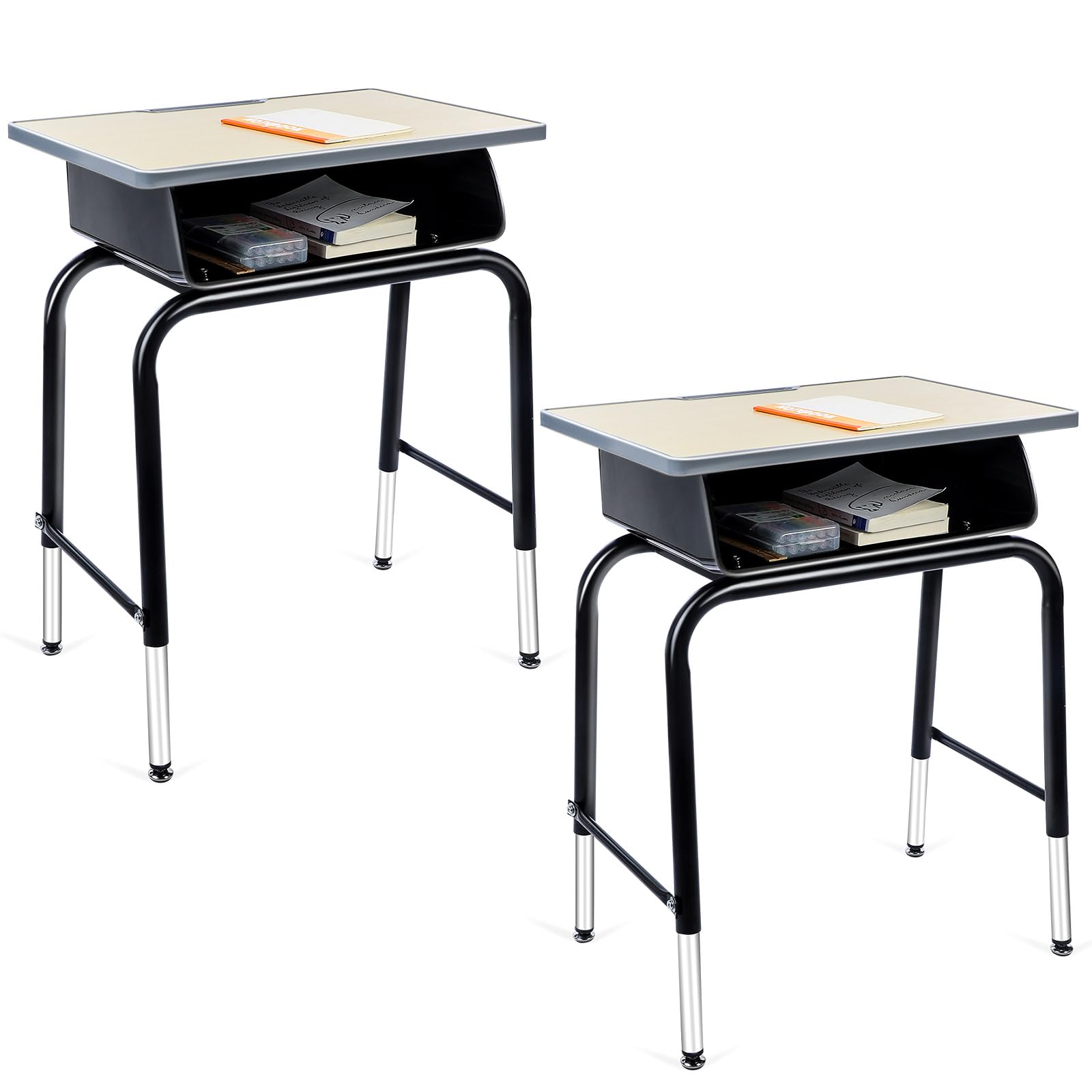 Geetery 22 x 17 Inch Open Front Student Desk Metal Book Box Desk ...