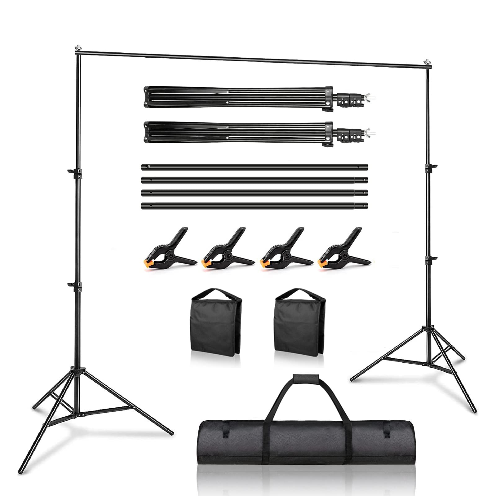 Backdrop Stand Kit, 2x3m/6.5x10ft Adjustable Photography Background ...
