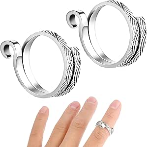 WLLHYF 2 Pcs Adjustable Knitting Loop Metal Braided Ring Guide Holder ...
