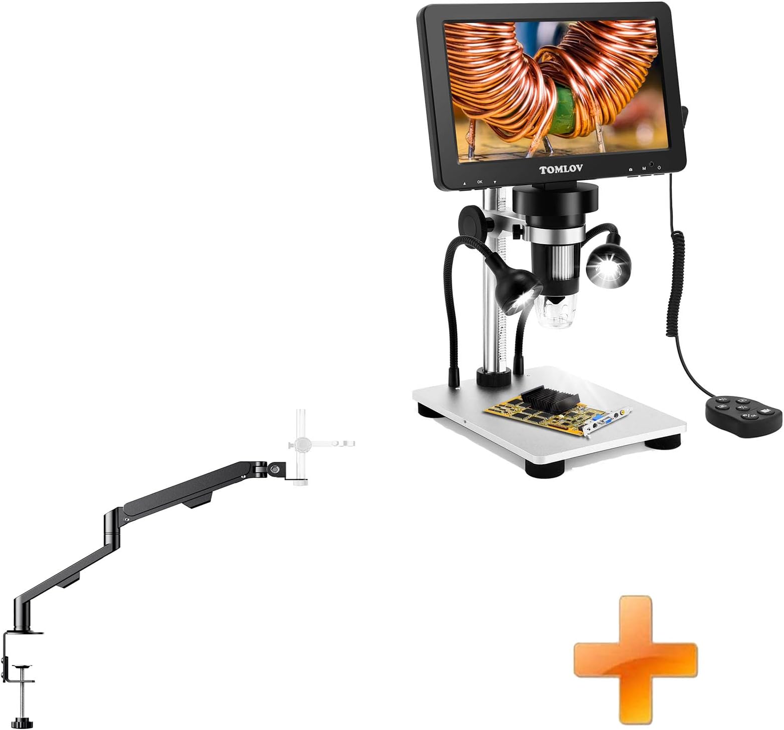 Amazon.com : TOMLOV AM06 Flexible Arm Digital Microscope Stand ...