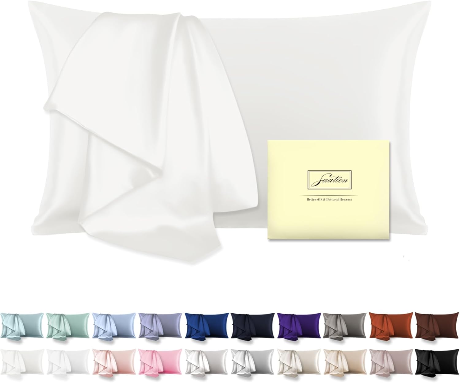 Amazon.com: Mulberry Silk Pillow Cases Standard Size Silk Pillowcase ...