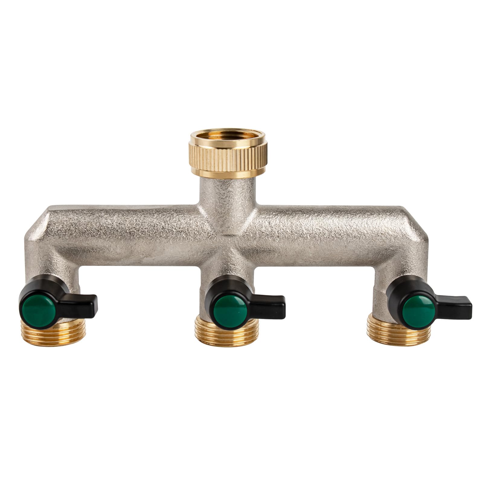 Tesmotor 3 Way Brass Tap Splitter, 3/4 Inch 3 Way Hose Tap Splitter ...