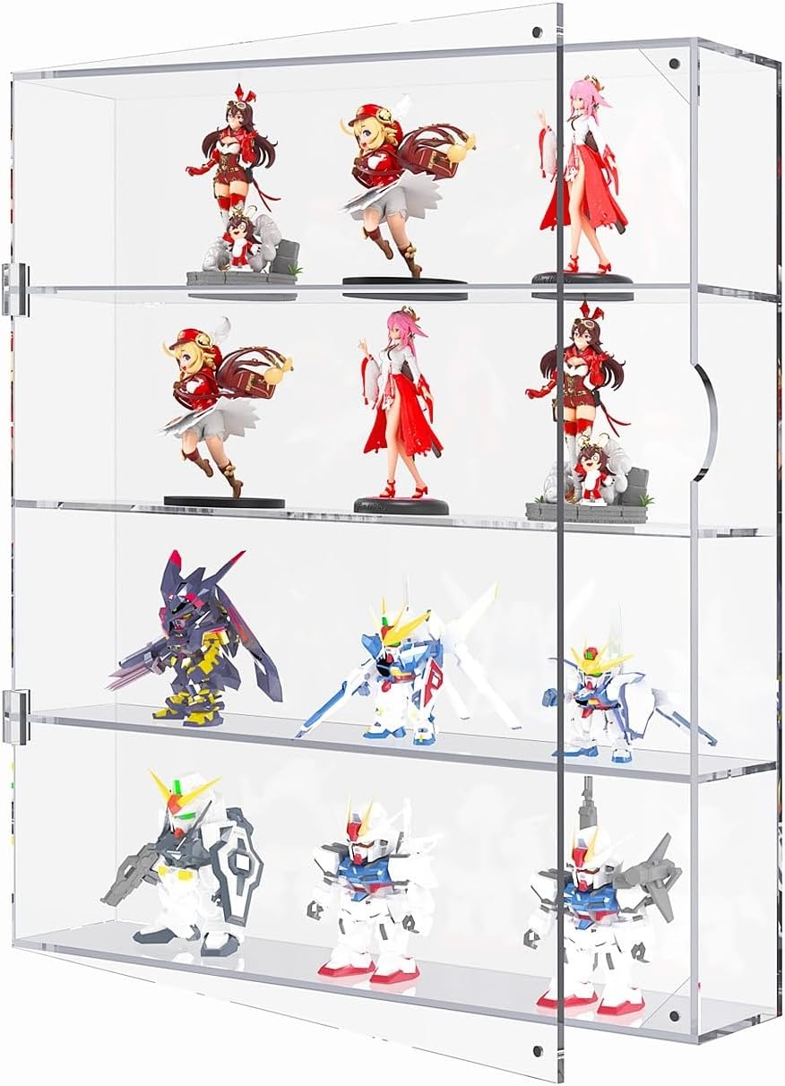 PC3721 ® 1 High Gloss Clear Acrylic 3 Shelf Display Case with Front ...