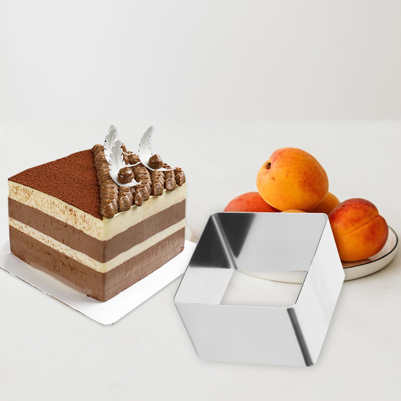 Snapklik.com : 4" Square Mousse Mold, Stainless Steel Cake Ring For ...