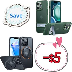 Amazon.com: TORRAS 360°Rotatable Ring for iPhone 13 Pro Max Case [Compatible with Magsafe] with ...