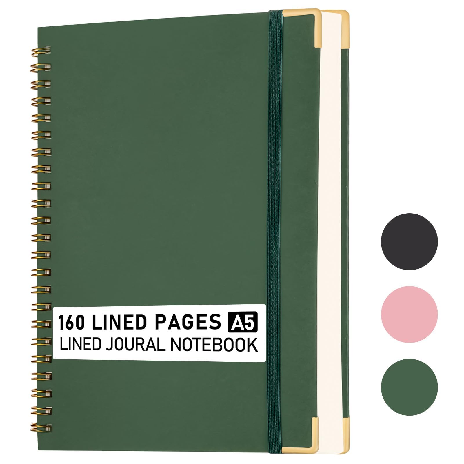 Amazon.com : Fetinar A5 Lined Spiral Journal Notebook,160 Pages,A5 ...
