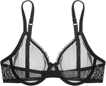 varsmiss Dames ongewatteerde beugelbeha transparant sexy mesh beha ...