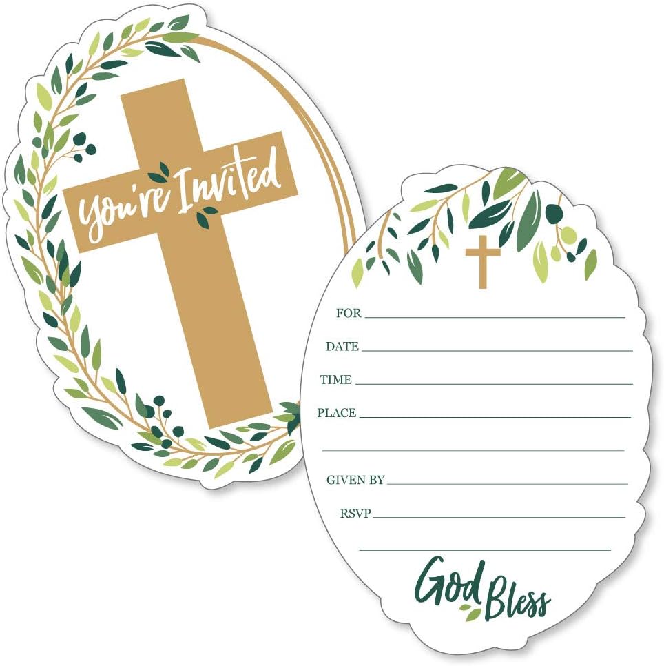 Amazon.com : ukebobo Religious Celebration Invitations with Envelopes ...