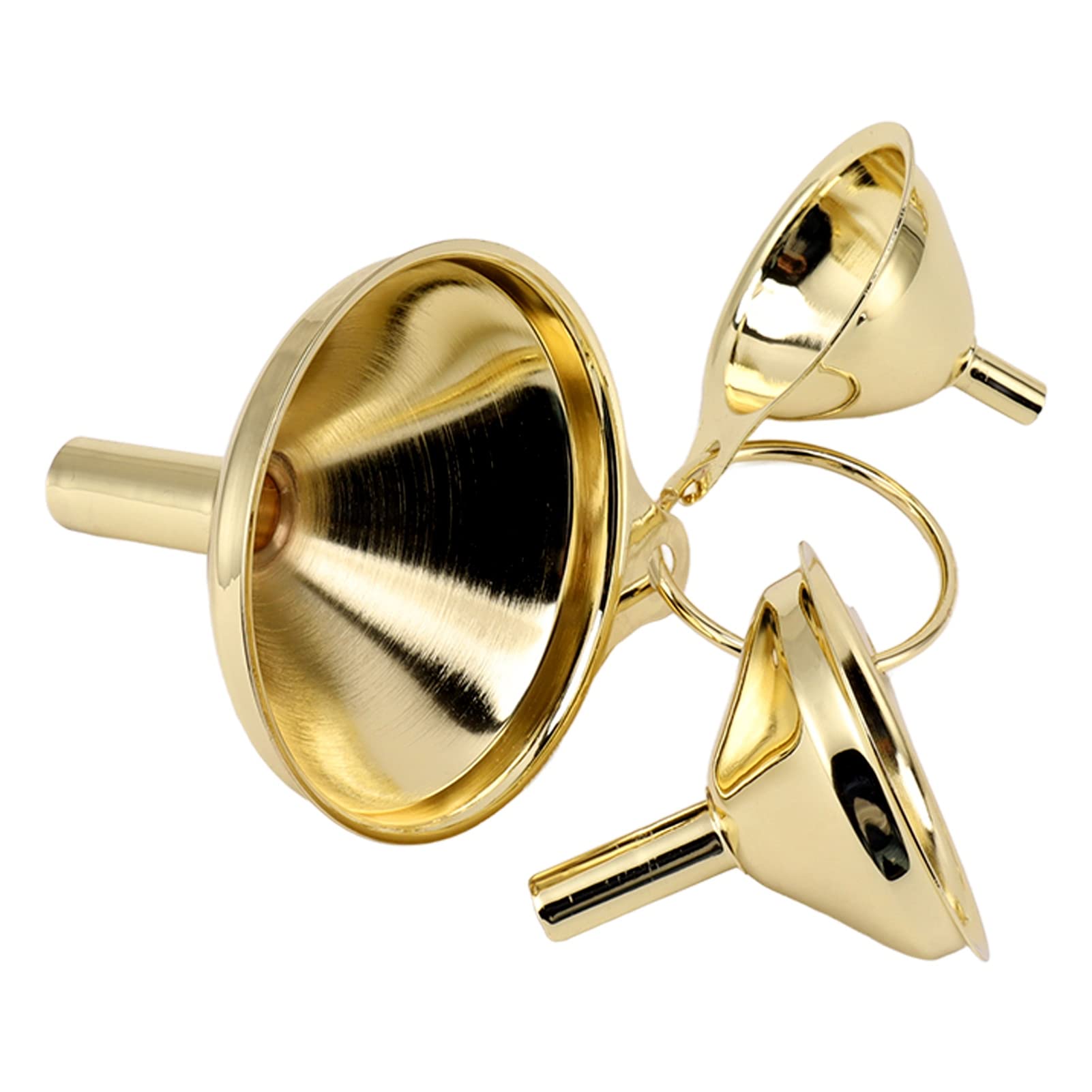 Amazon.com: Gold Funnel Set 3 Pieces Small Stainless Steel Funnel ...