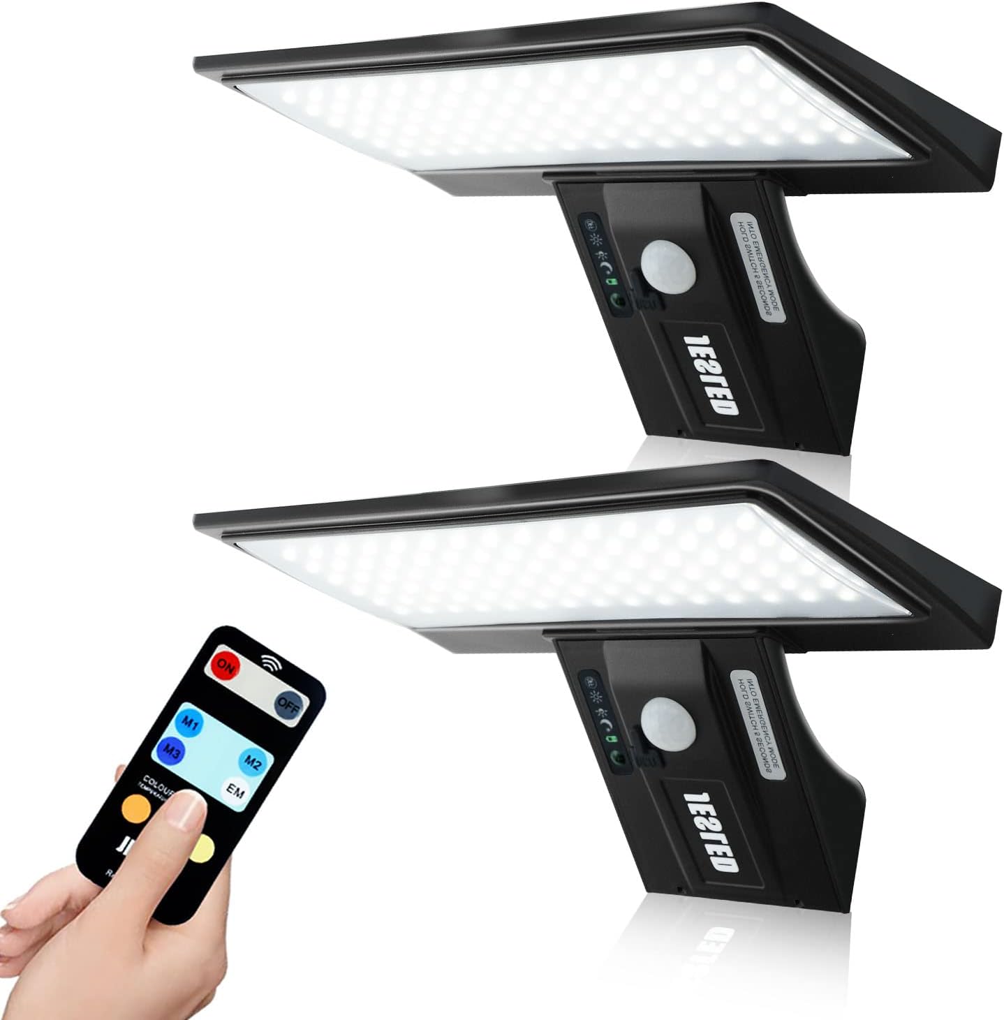 JESLED Solar Lights Outdoor, 90 LEDs Solar Security Lights Outdoor ...