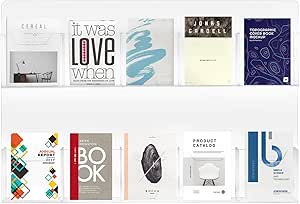 Amazon.com: Magazine Rack, Acrylic Brochure Holder Wall Mount, Pamphlet ...