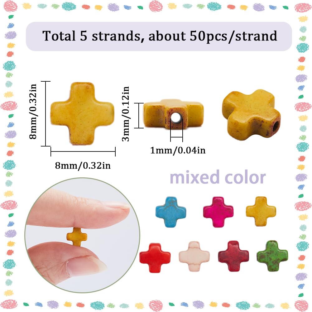 Snapklik.com : 1 Box 250Pcs Cross Beads Mini Small Colorful Cross ...