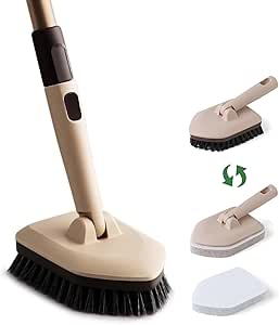 Amazon.com: Eyliden 2-in-1 Floor & Tub Scrubber Brush - 1 Stiff Bristles Brushes & 2 Non-Scratch ...