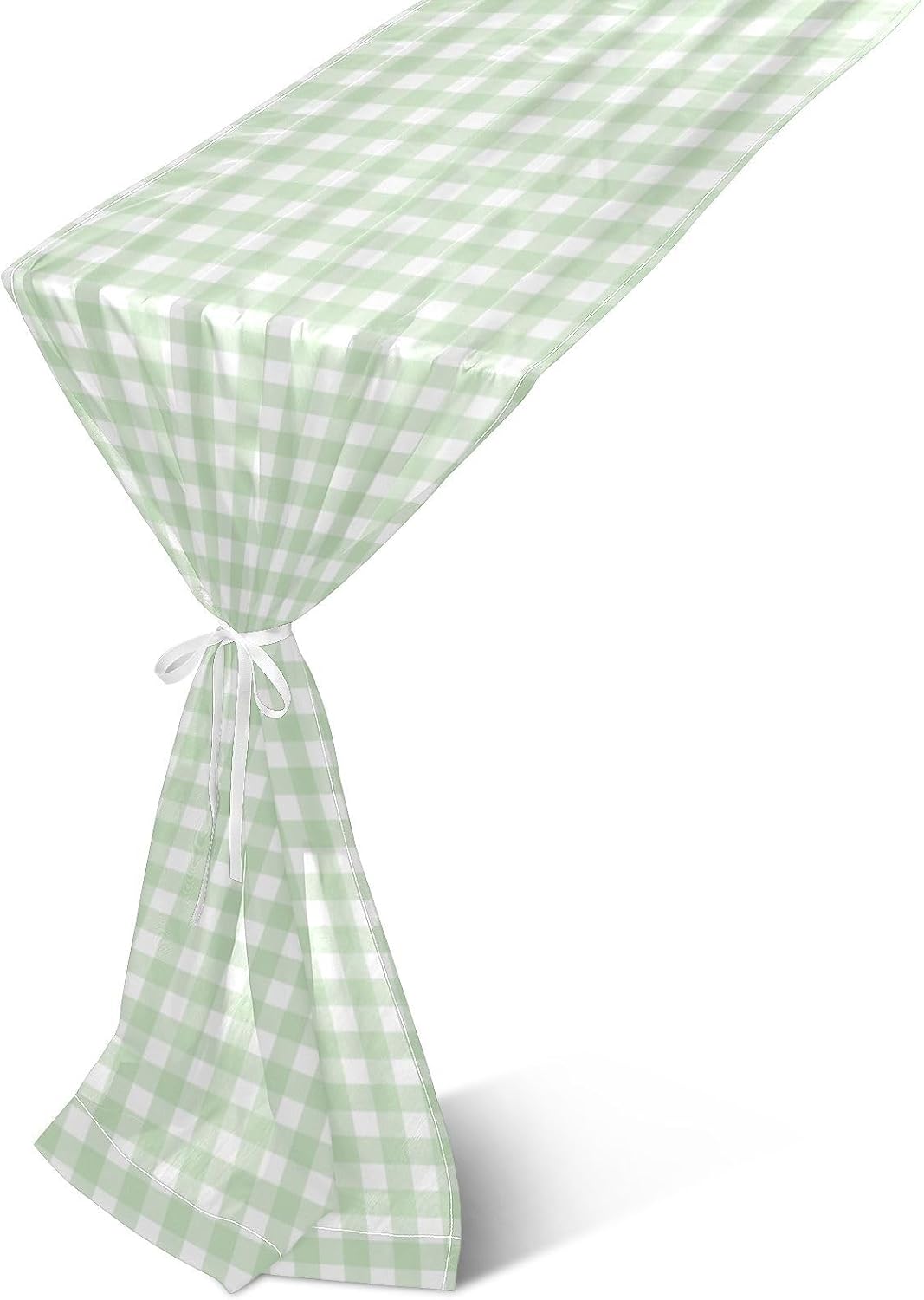 Amazon.com: Takiito Green Gingham Checkered Gauze Table Runner 108 ...