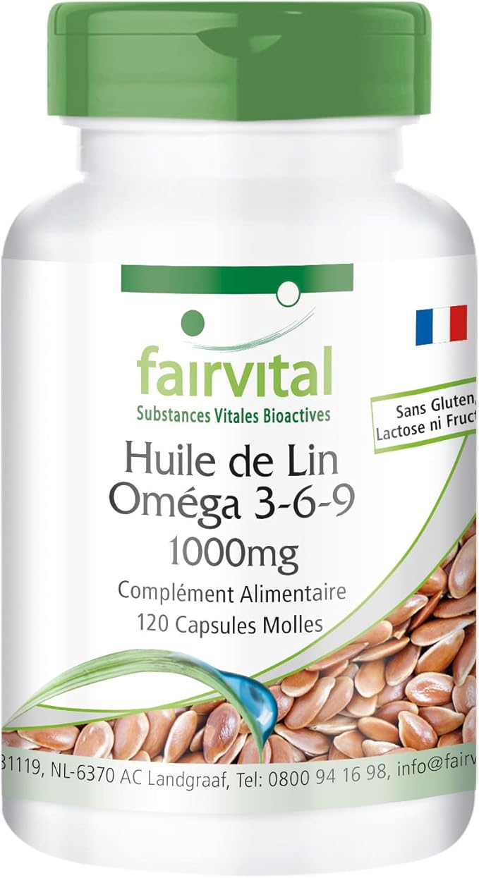 Fairvital | Huile de lin graines de lin Omega 3-6-9 - pendant 2 mois ...