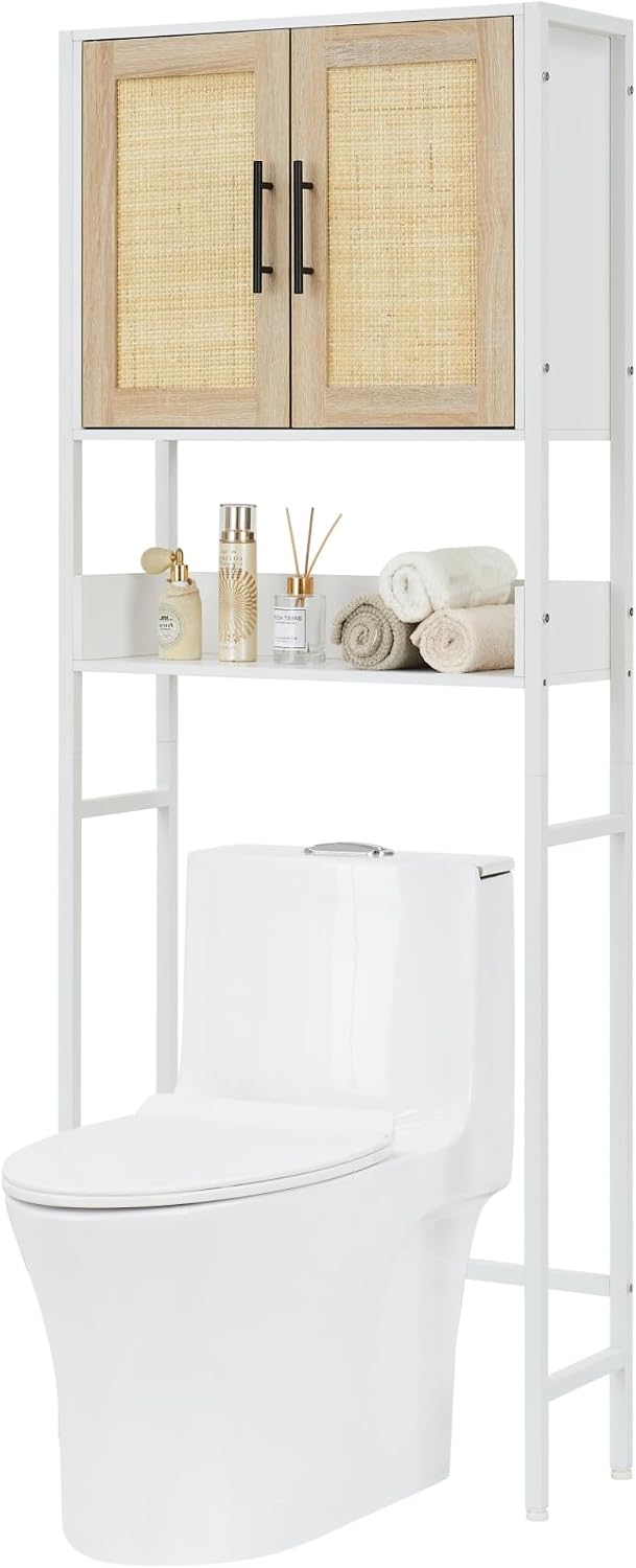 Amazon.com: IDEALHOUSE Rattan Toilet Storage Cabinet, Above Toilet ...