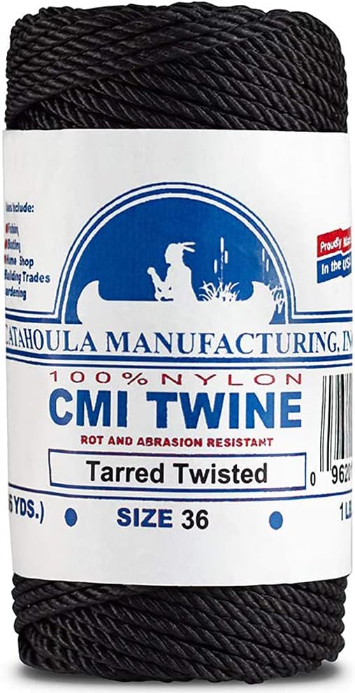 Amazon.com: Tarred (Black) Nylon Twine, Twisted. Size #36, 1/4 lb 1-Pack : Tools & Home Improvement