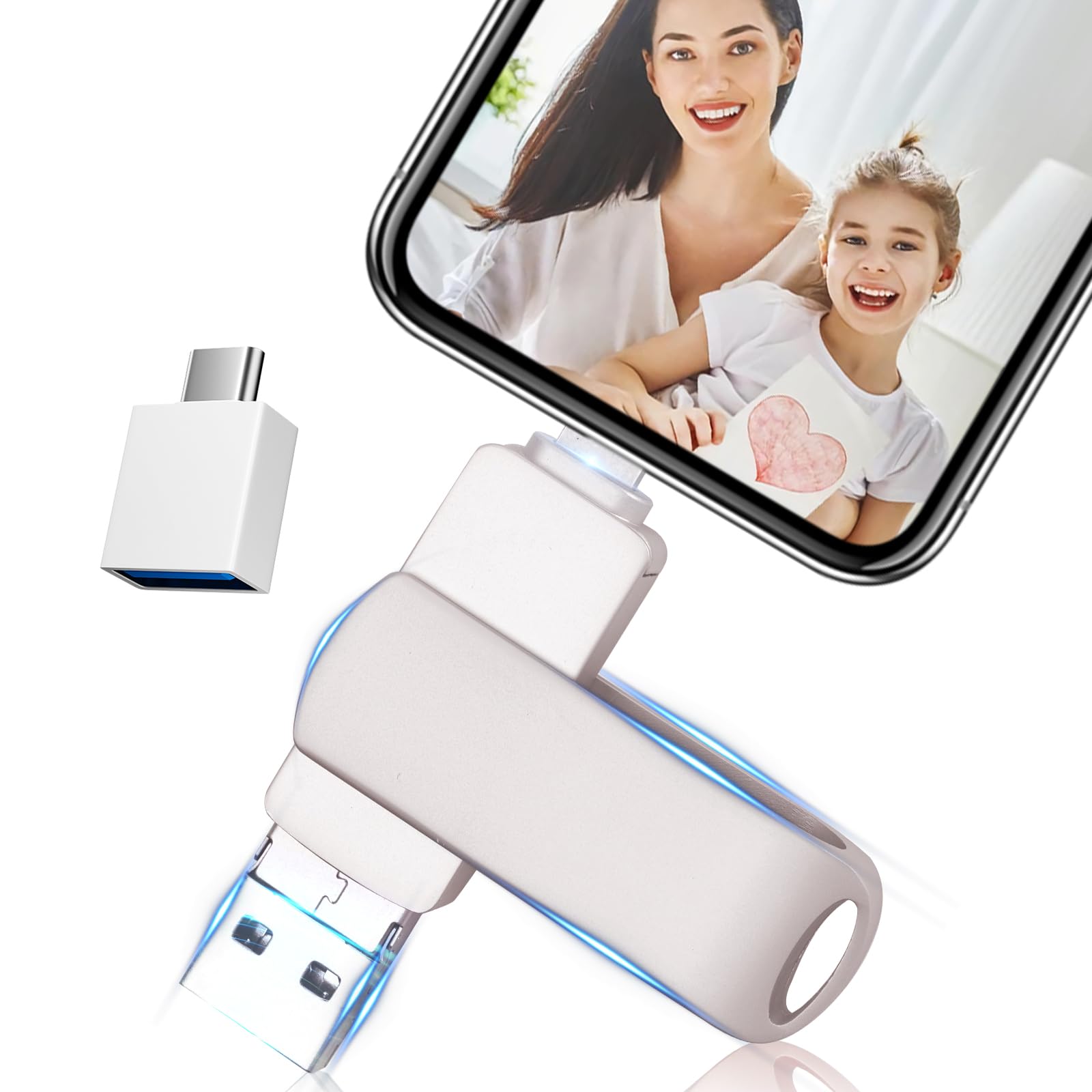 iPhone Photo Stick,MFi Certifited iPhone Flash Drive,4 in 1 512GB USB ...