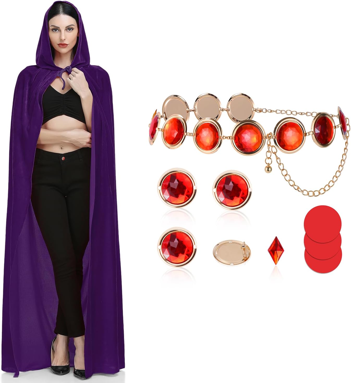 Amazon.com: Ammiko Raven Cape and Raven Belt Sets, Purple Cape and ...