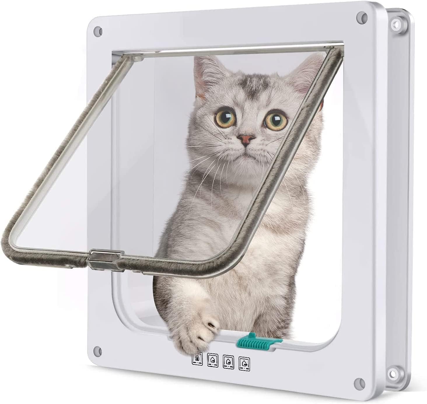 Extra Large Cat Door (Outer Size 11" x 9.8"), 4 Way Locking Large Cat ...