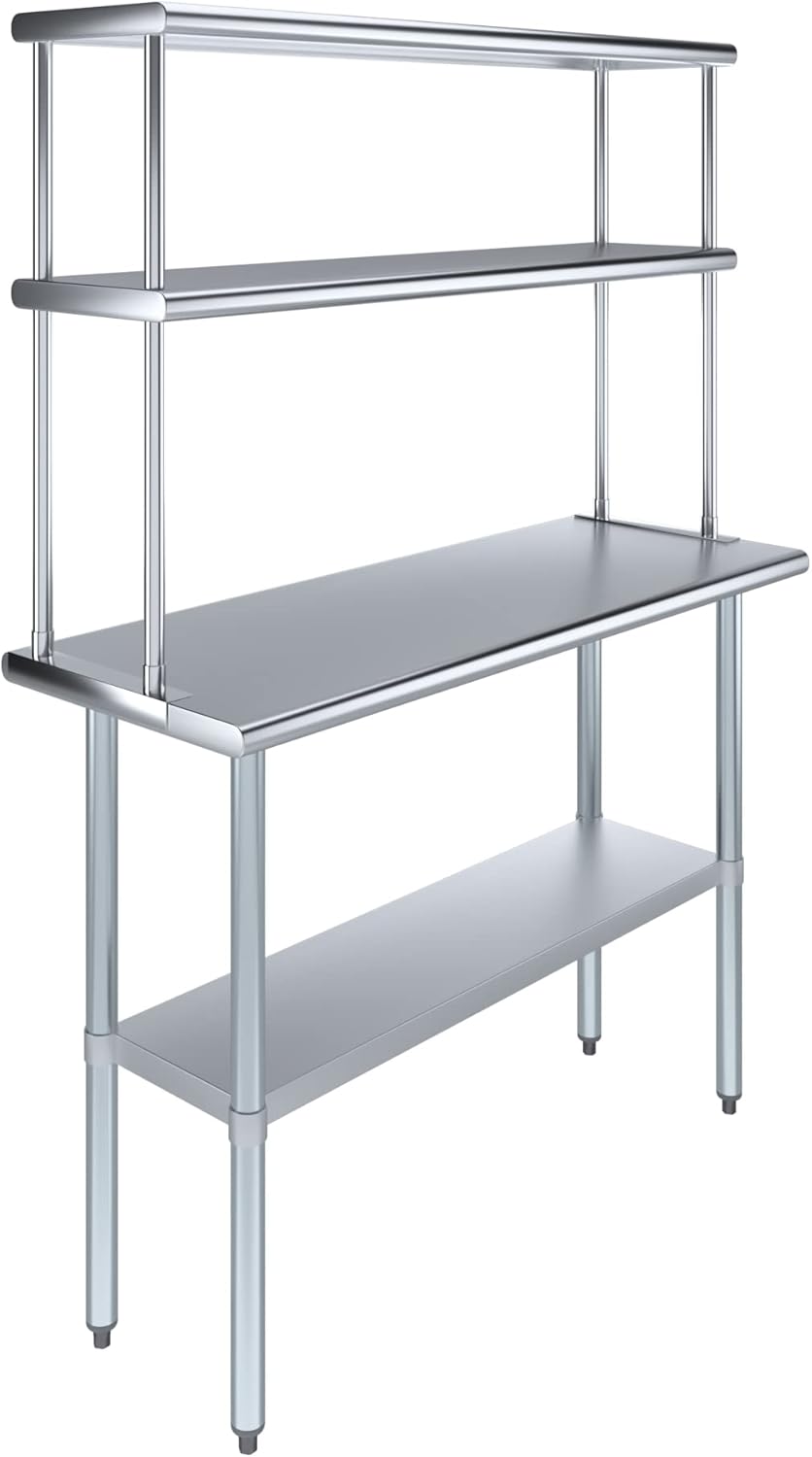 Amazon.com : 18" X 48" Stainless Steel Table with Overshelf ...