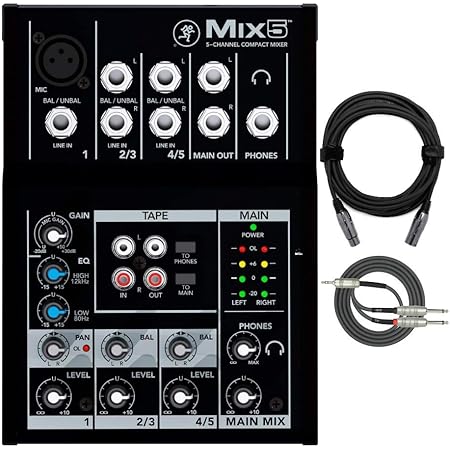 Amazon.com: Mackie Mix Series, 5-Channel Compact Mixer with Studio ...