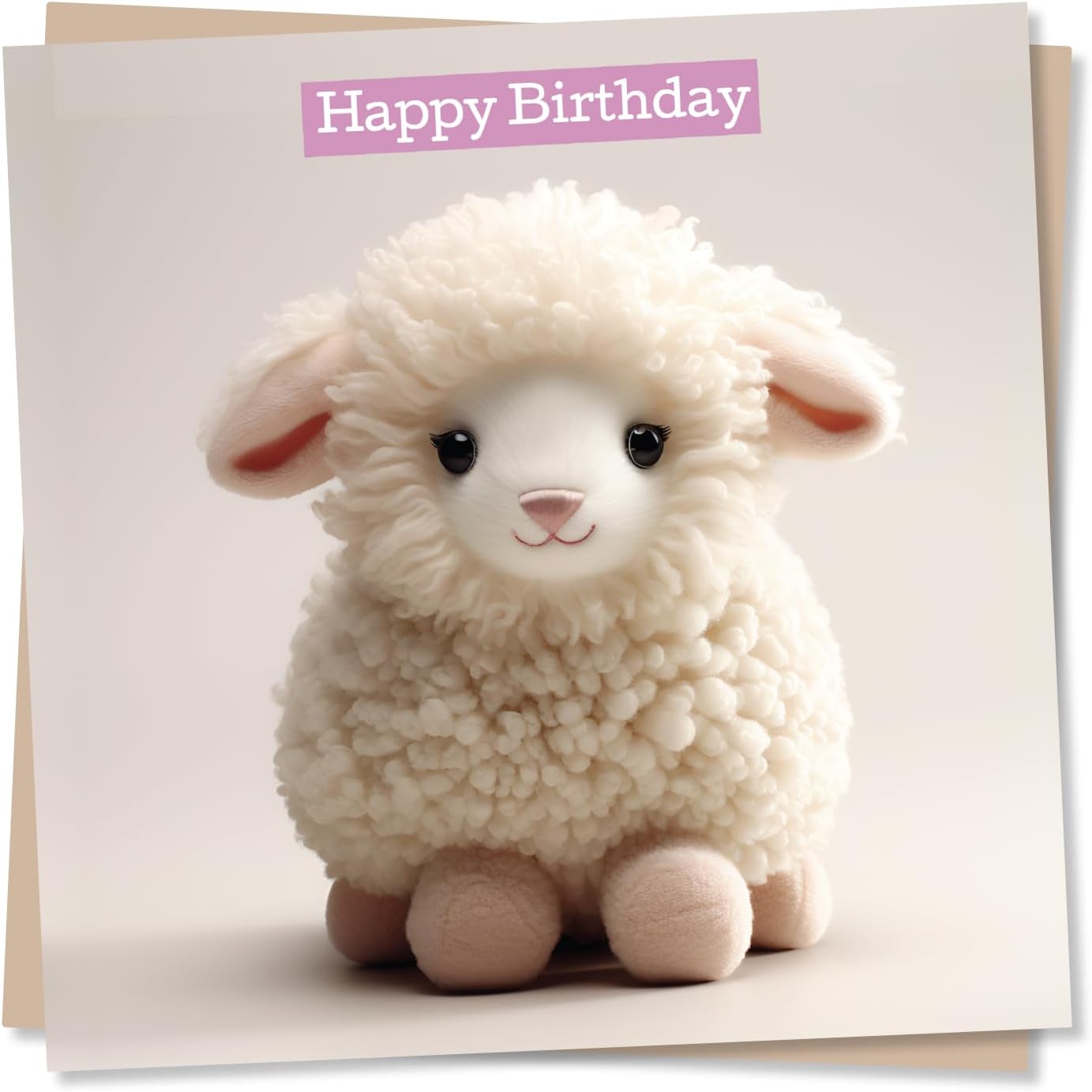Adorable Sheep Happy Birthday Card - Cute Special Greetings Card For ...