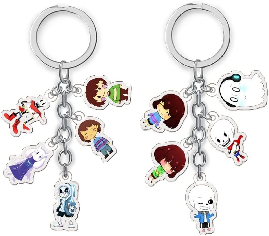 Amazon.com: Undertale Keychain Cute Undertale Sans Papyrus Chara Frisk ...