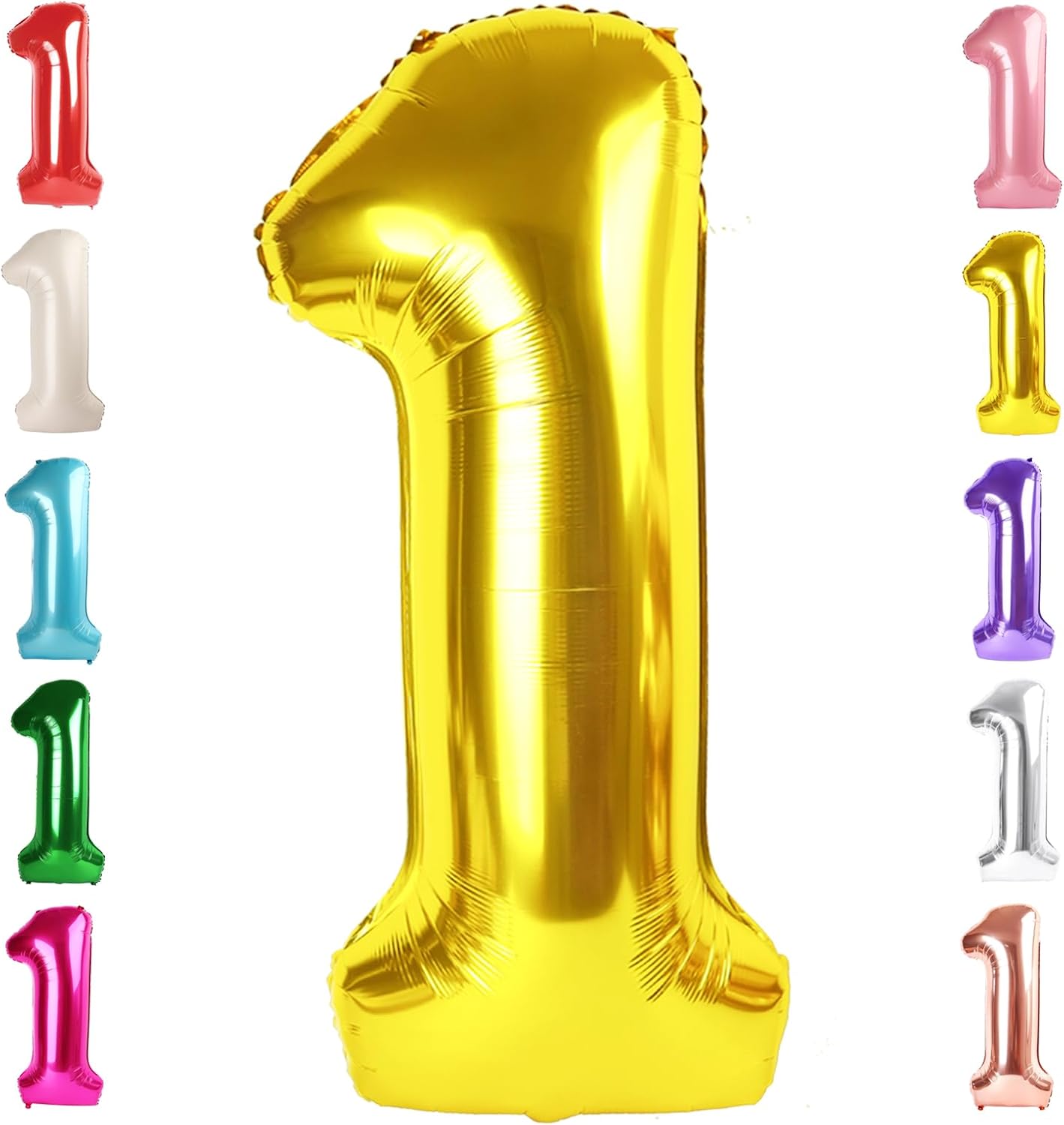 Amazon.com: Number Balloons 1, 40 Inch One Balloons for 1st Birthday ...