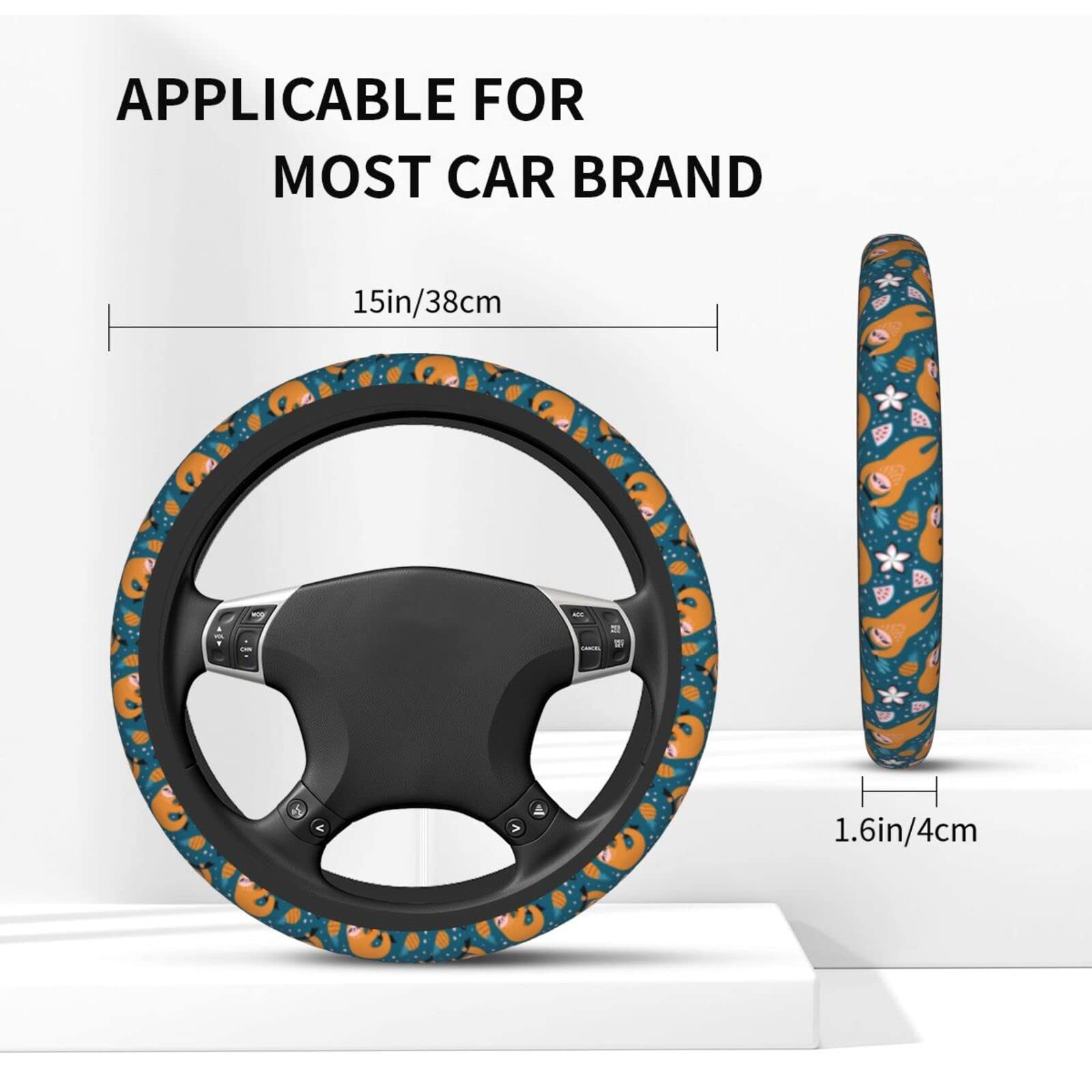Cute Steering Wheel Cover for Women Men with 2 Pcs Car Coasters ...