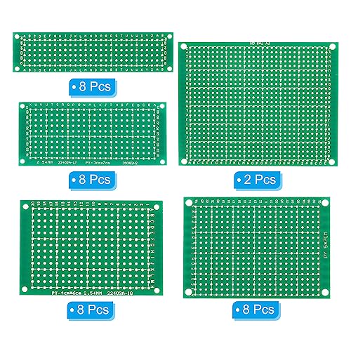 PATIKIL PCB Board Circuit, 34 Pcs Prototype Perfboard Solder Boards for ...