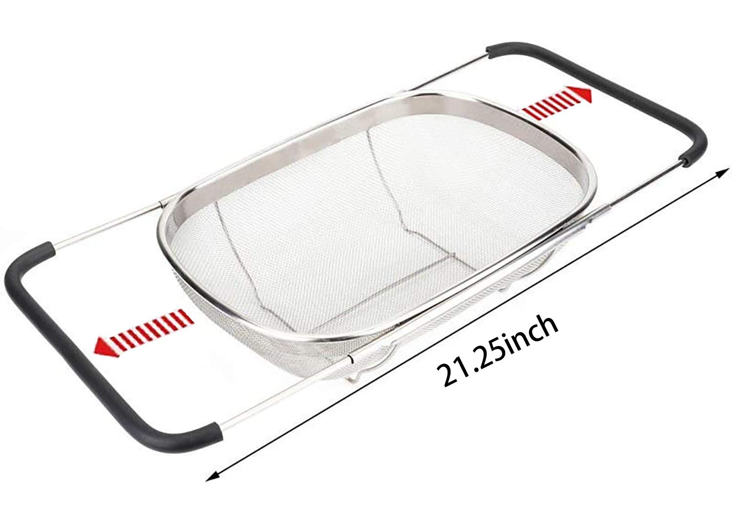 Snapklik.com : Over The Sink Colander, Stainless Steel Fine Mesh ...