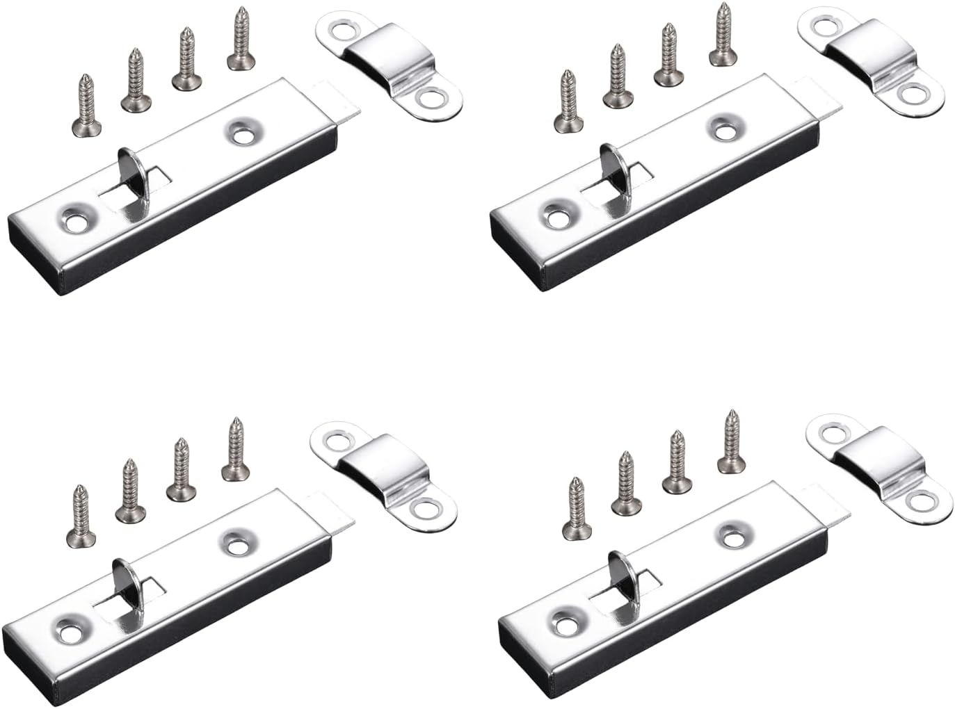 Hicarer 4 Pack 6 Inch Solid Brass Flush Bolt French Door Lock Latch ...