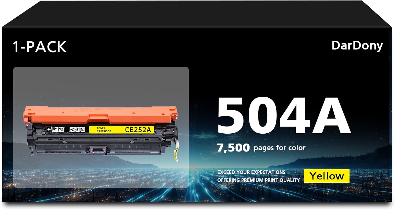 Amazon.com: 504A CE252A Yellow Toner Cartridge Compatible for HP CP3525 ...