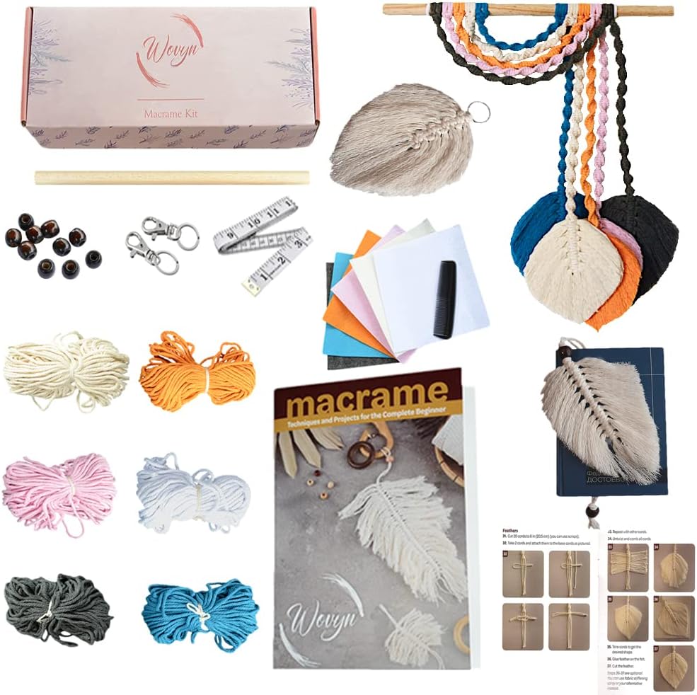 Amazon.com: Wovyn Macrame Kit for Adult Beginners - DIY Macrame Starter ...