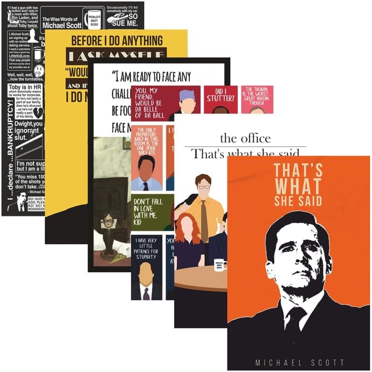 POSTER WALLAH Set of 6 The Office Poster for Home Office and Student ...