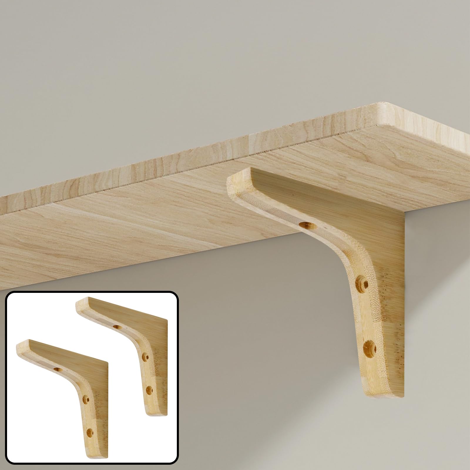 Wooden Shelf Brackets Patterns Single Birch Wood Shelf Bracket 190mm