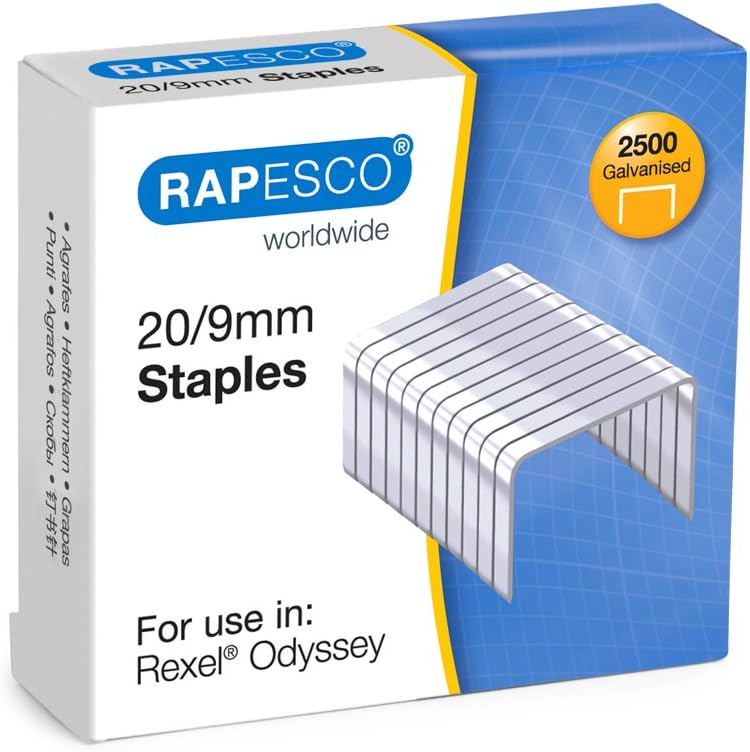 Rapesco Staples. Multipurpose Staples 20/9mm [for Odyssey Stapler ...